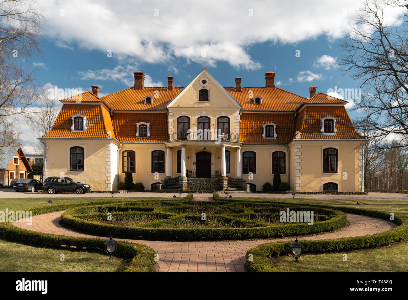 LIEPUPE, LATVIA - APRIL 13, 2019: Liepupes Muiza manor in beautiful ...