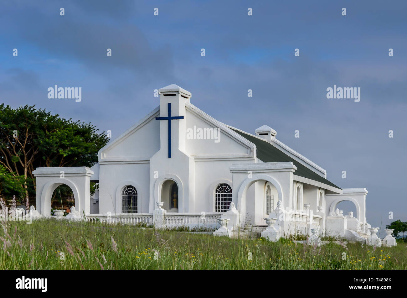 White Church building on the hill Stock Photo - Alamy