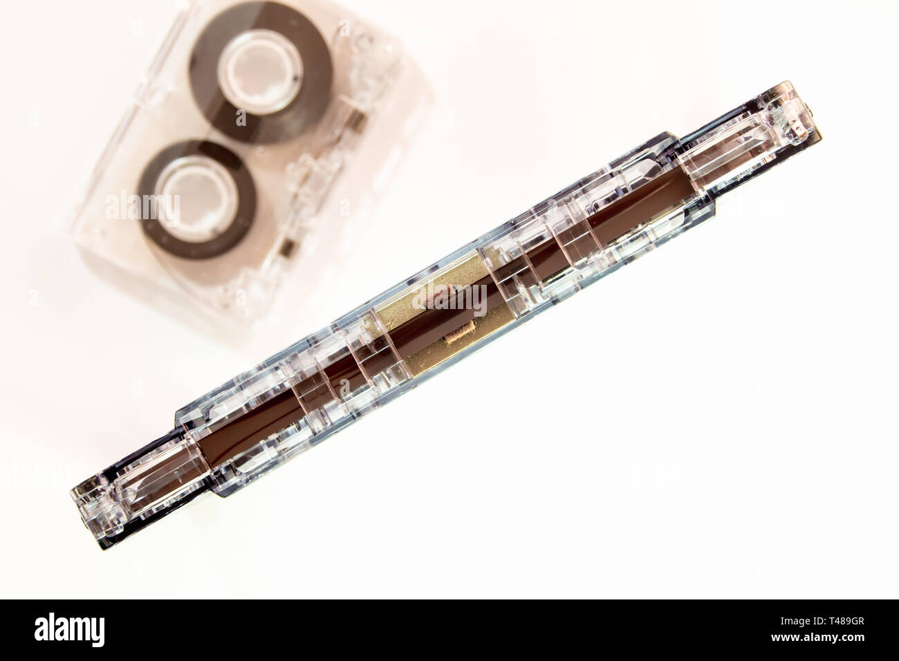 Different sizes of audio cassette tape isolated on white background ...