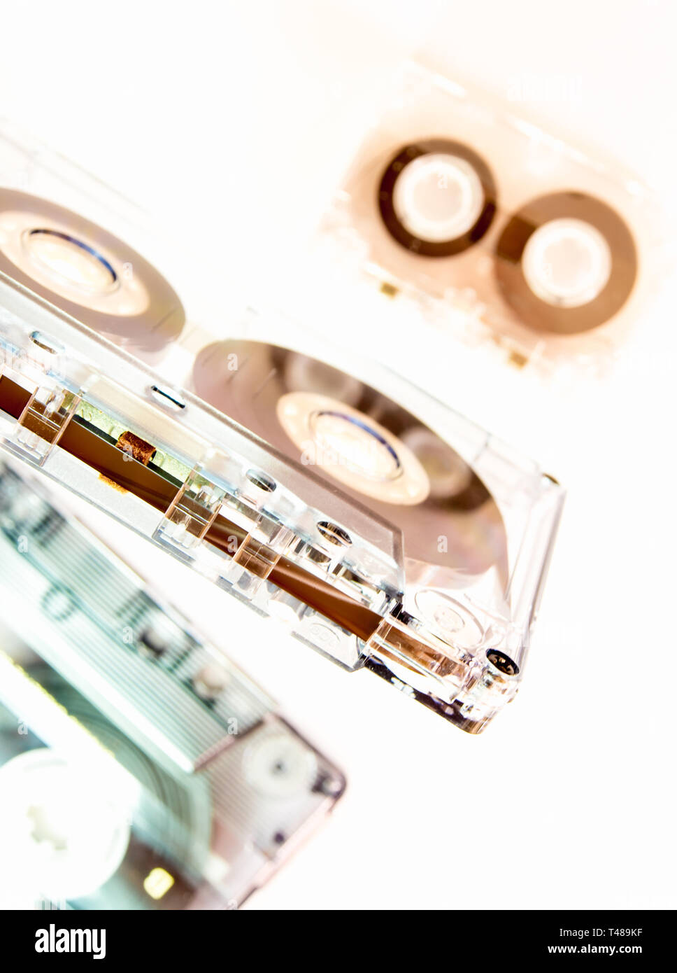 Different sizes of audio cassette tape isolated on white background ...