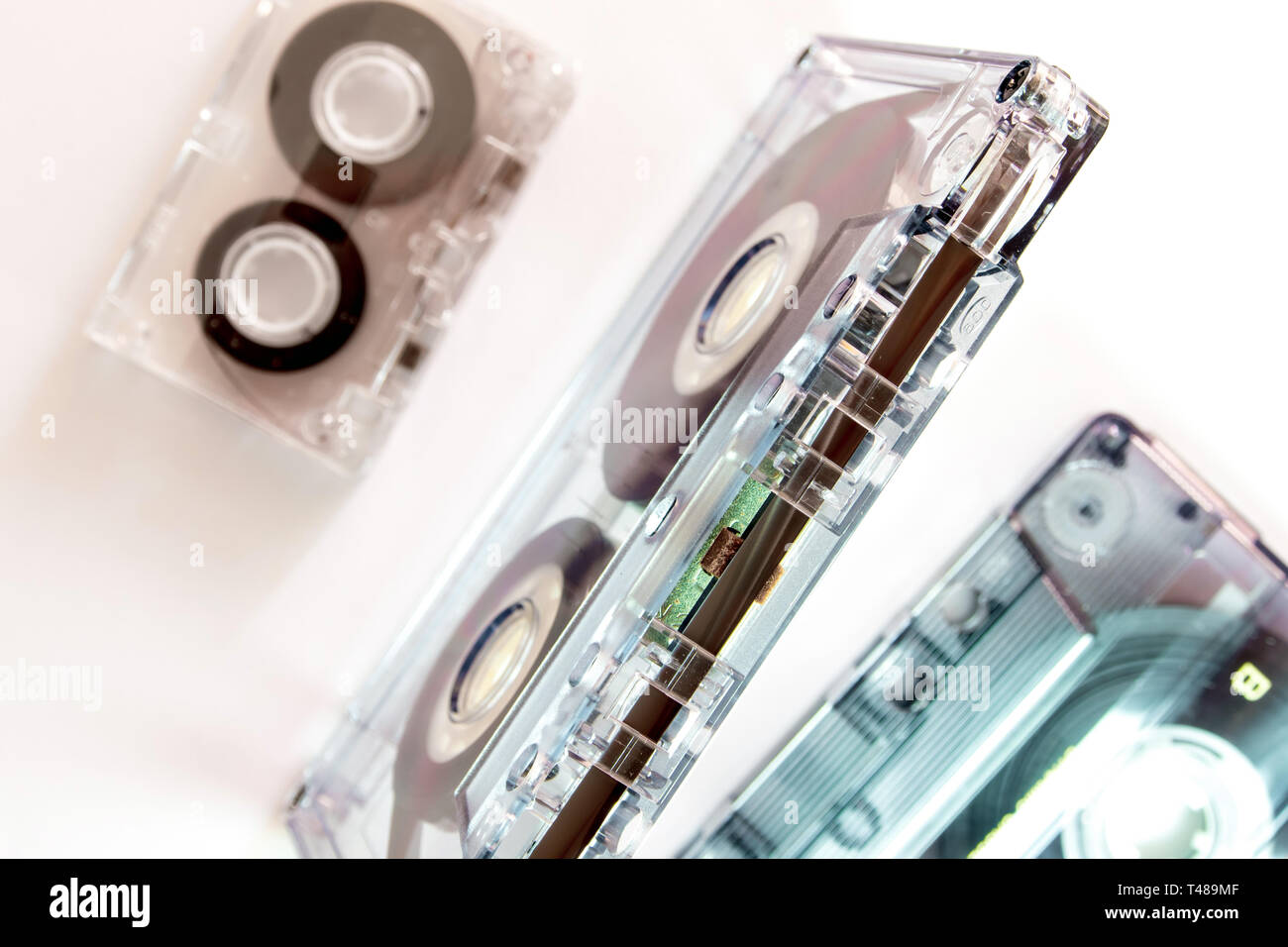 Different sizes of audio cassette tape isolated on white background ...