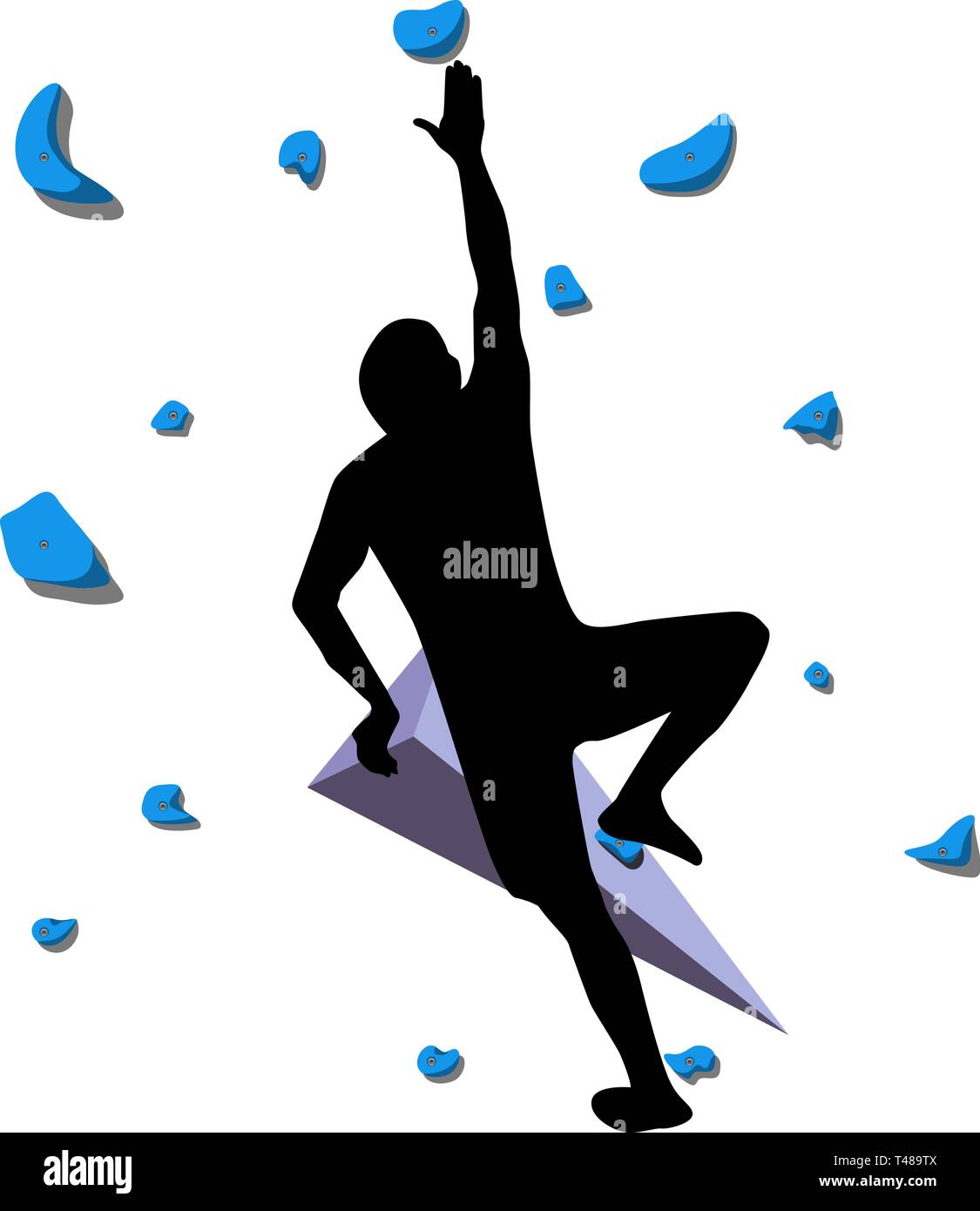 Man climbs climbing wall Stock Vector Image & Art - Alamy