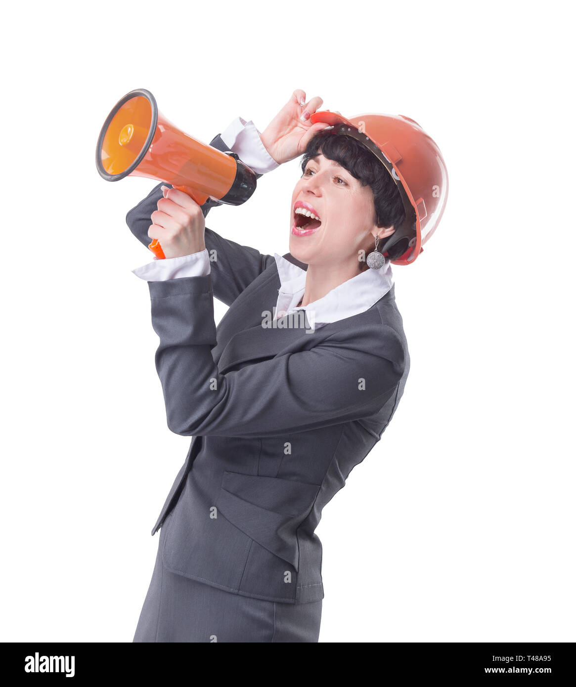 Businessman speaking through megaphone hi-res stock photography and ...