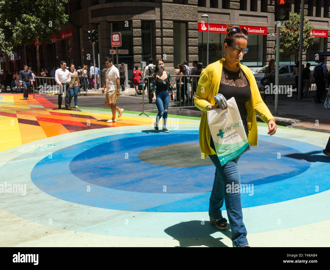 Santiago chile flag walk hi-res stock photography and images - Alamy