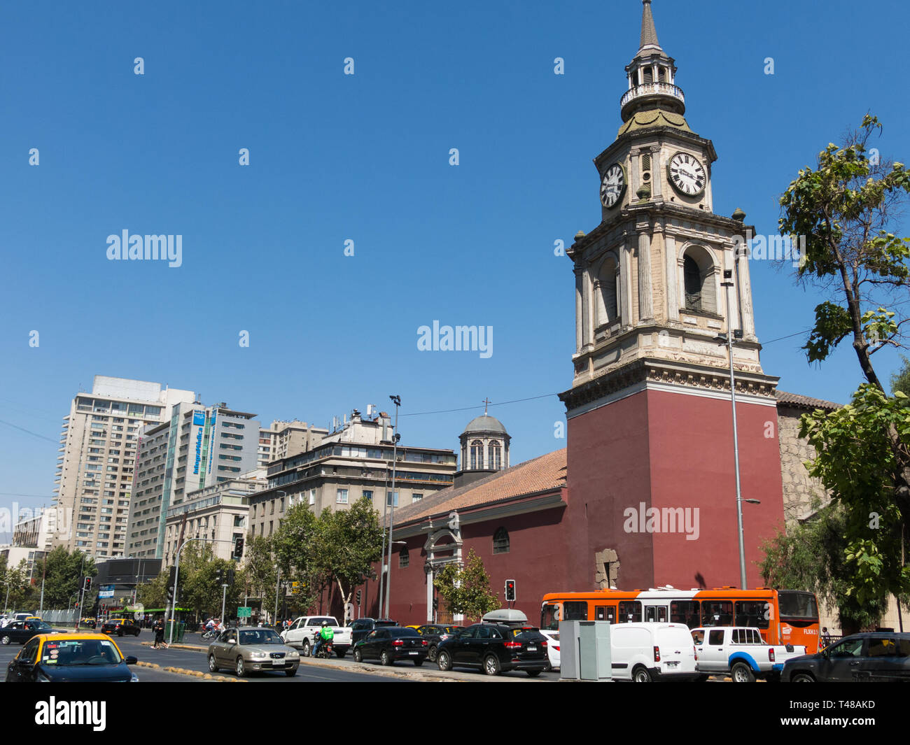 SANTIAGO DE CHILE, CHILE - JANUARY 26, 2018: The church of San ...
