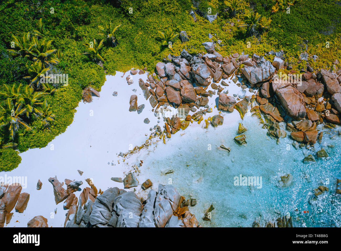Anse Marron beach, Seychelles - tropical hidden secret beach.White sand ...
