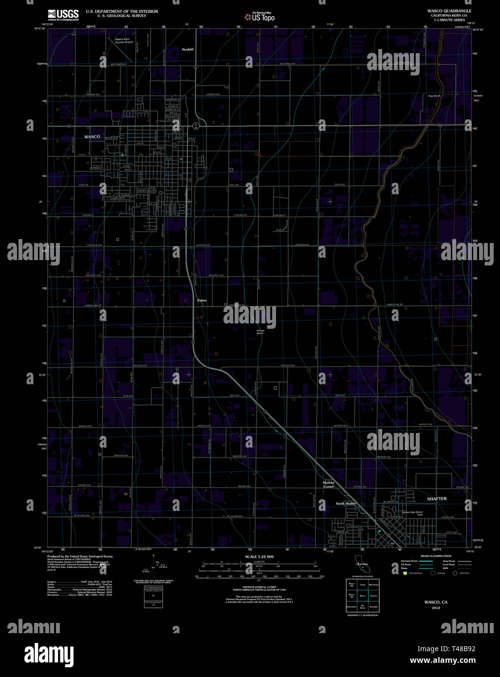 Map of wasco hi-res stock photography and images - Alamy