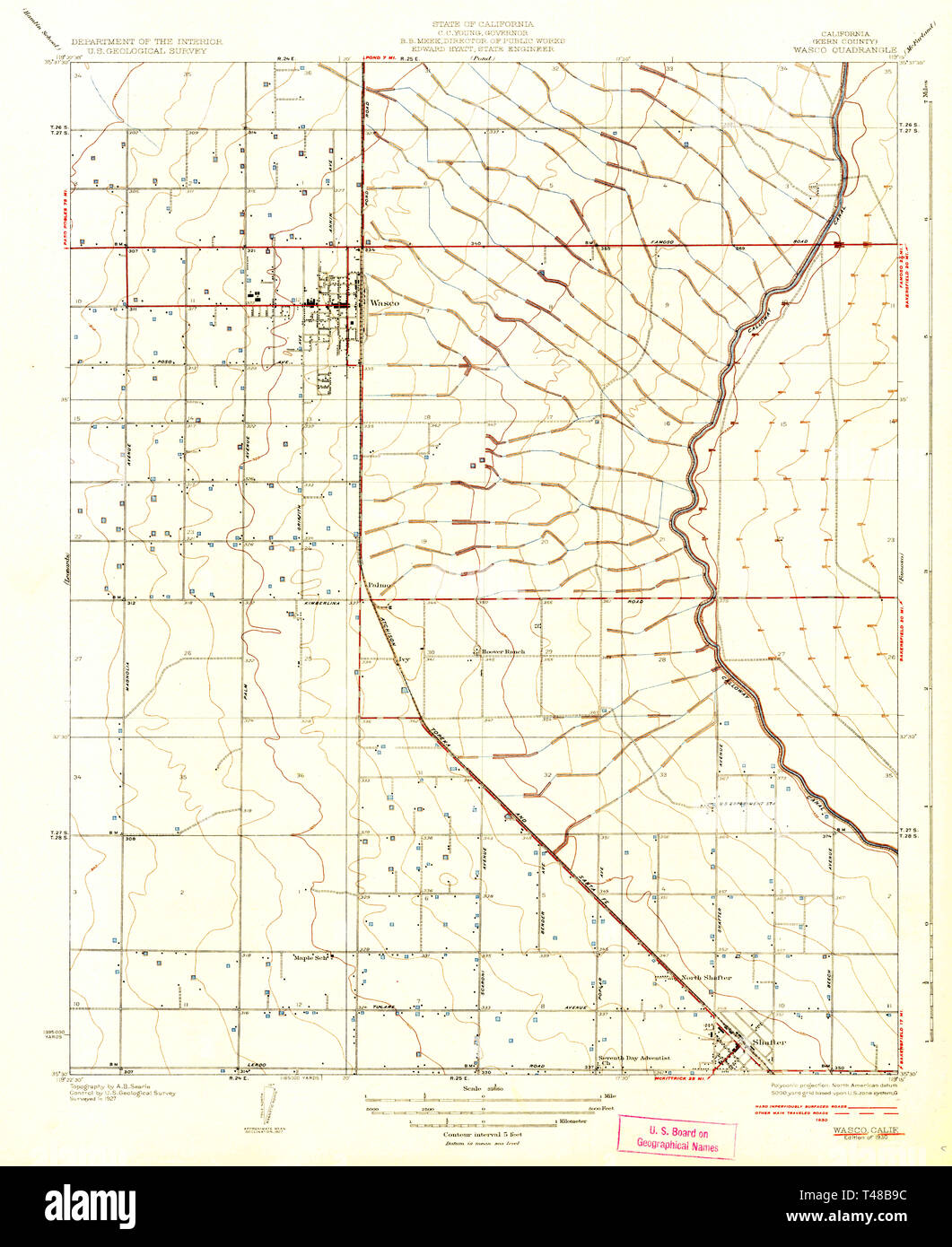 1930 map of california hi-res stock photography and images - Alamy