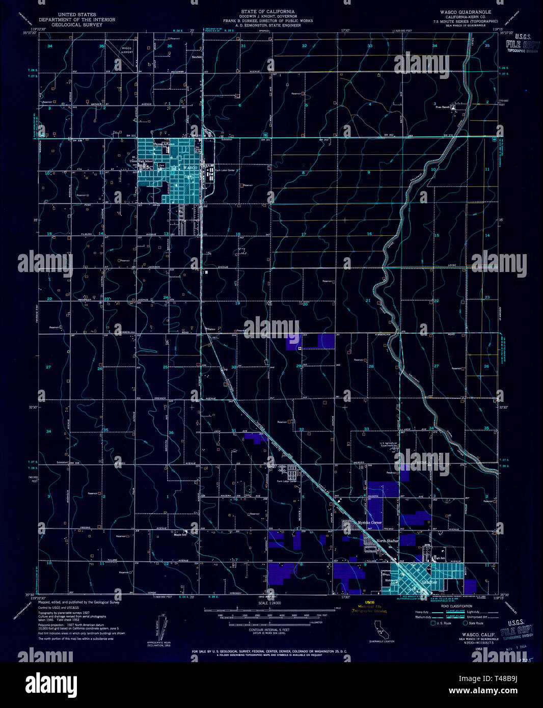 Map of wasco hi-res stock photography and images - Alamy