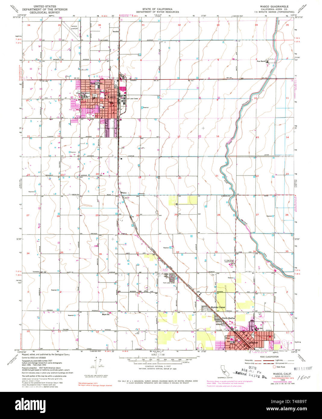 Map of wasco hi-res stock photography and images - Alamy