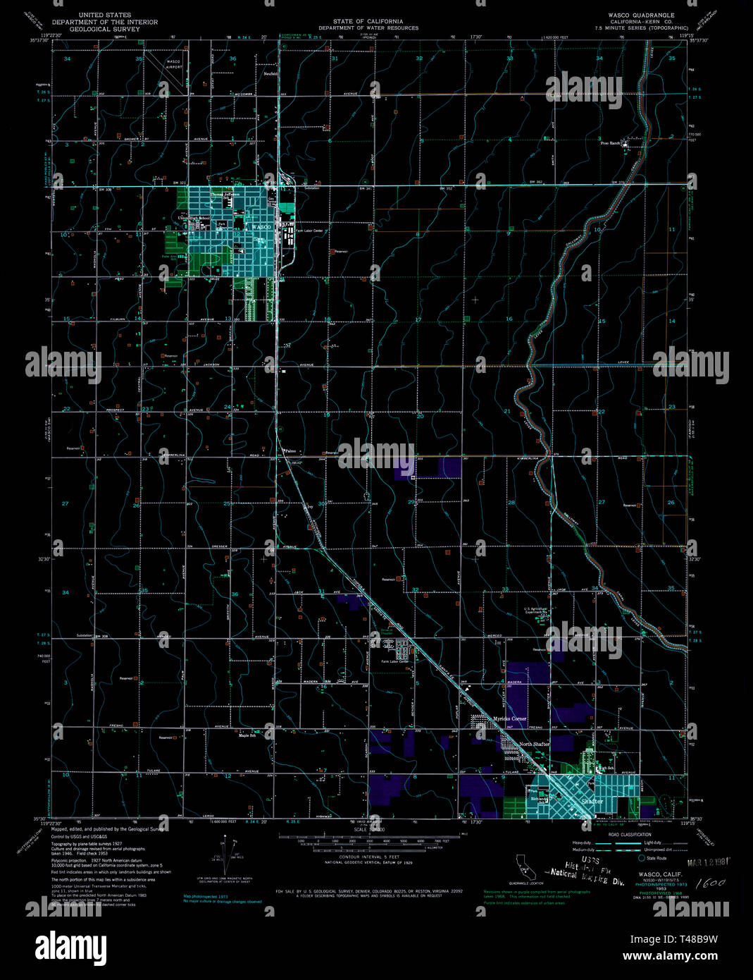 Map of wasco hi-res stock photography and images - Alamy