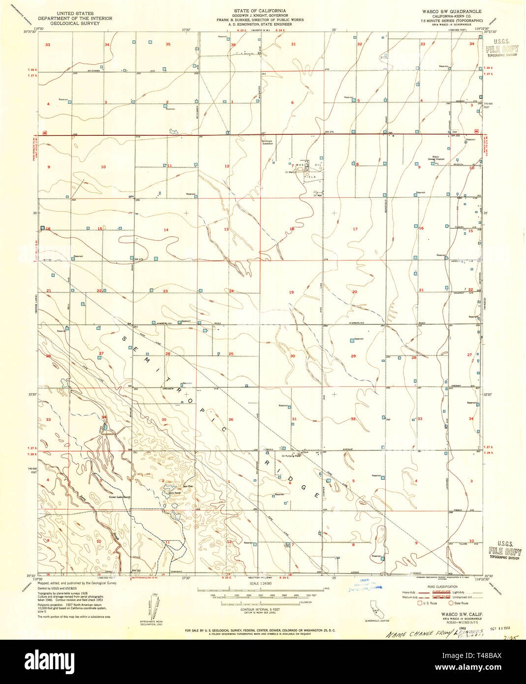 Map of wasco hi-res stock photography and images - Alamy
