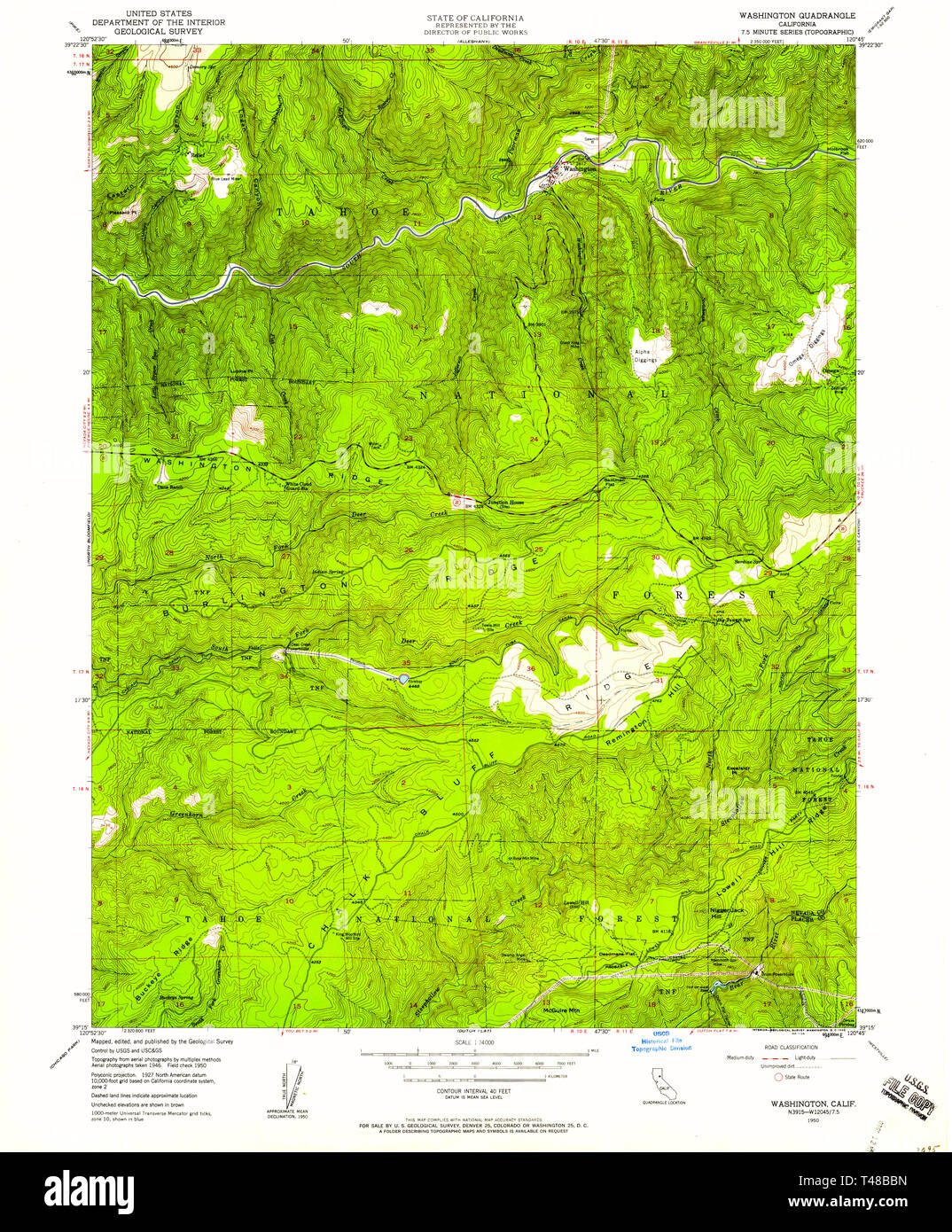 Map of california 1950 hi-res stock photography and images - Alamy