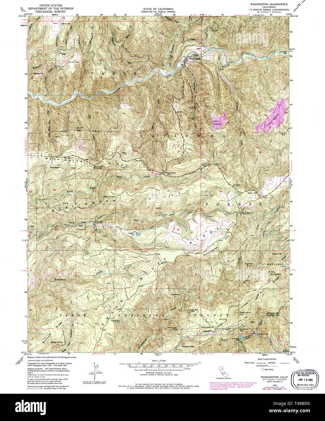Map of california 1950 hi-res stock photography and images - Alamy
