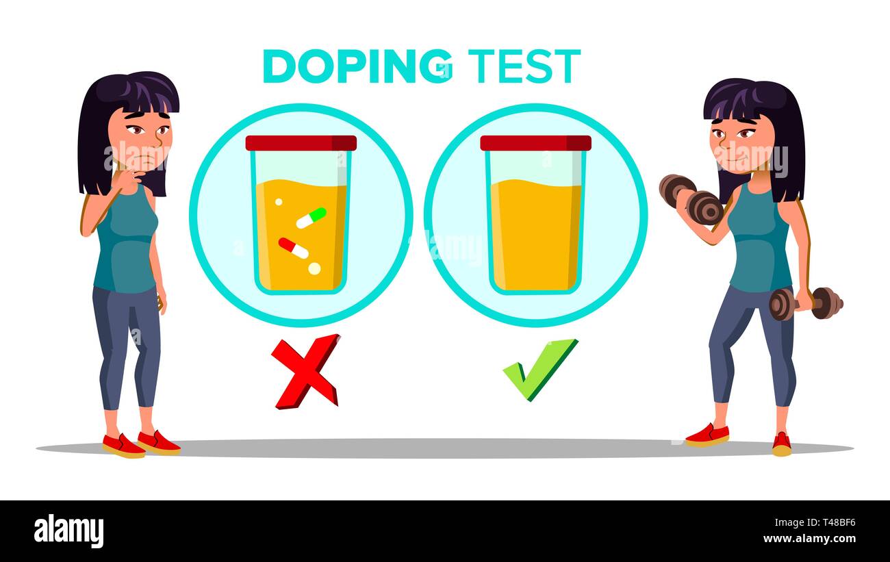 Doping, Drug Test Cartoon Vector Banner Template Stock Vector Image ...