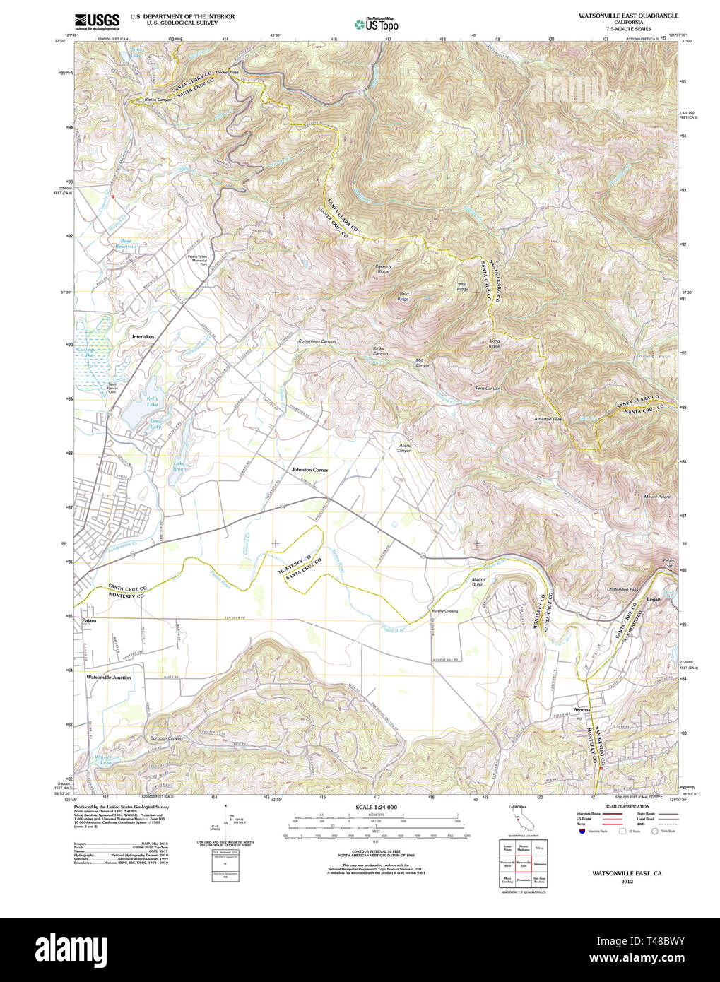 Map of watsonville hi-res stock photography and images - Alamy