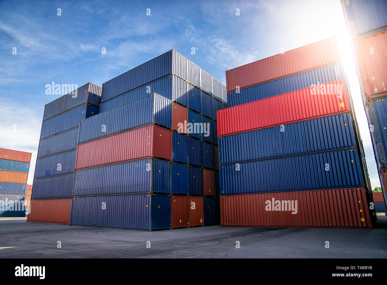 Container yard for Logistic, import and export concept Stock Photo - Alamy