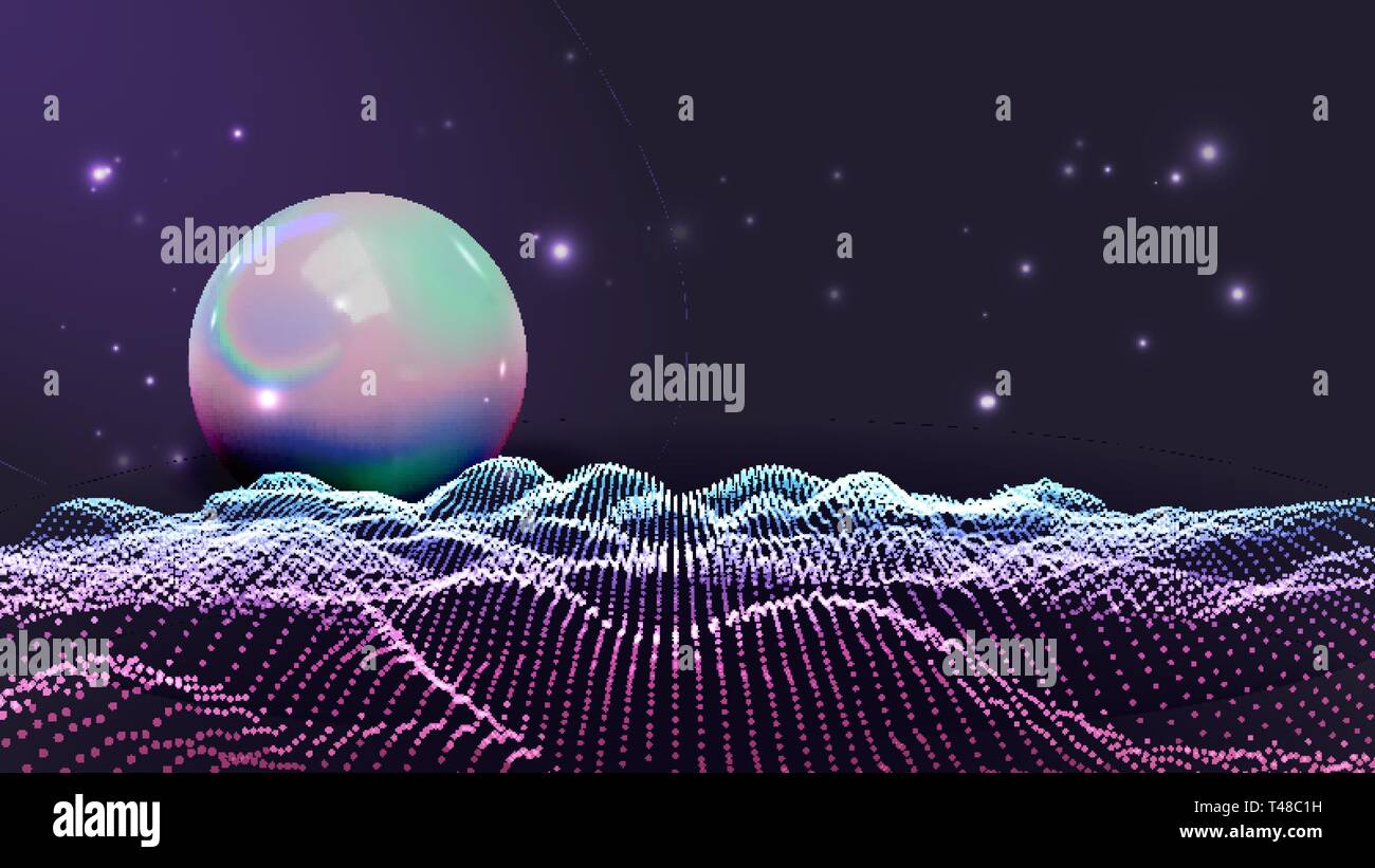 Rave, Retro, Futuristic Style Waves Vector Background Stock Vector ...