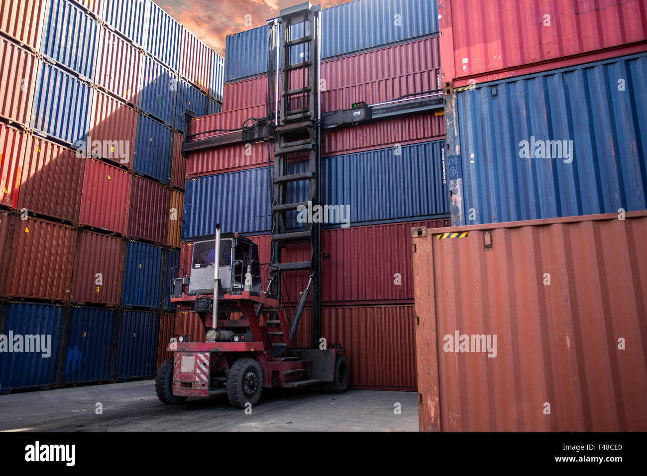 Container yard for Logistic, import and export concept Stock Photo - Alamy