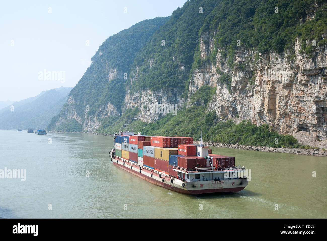 Container ship on the Yangtze River, China Stock Photo - Alamy