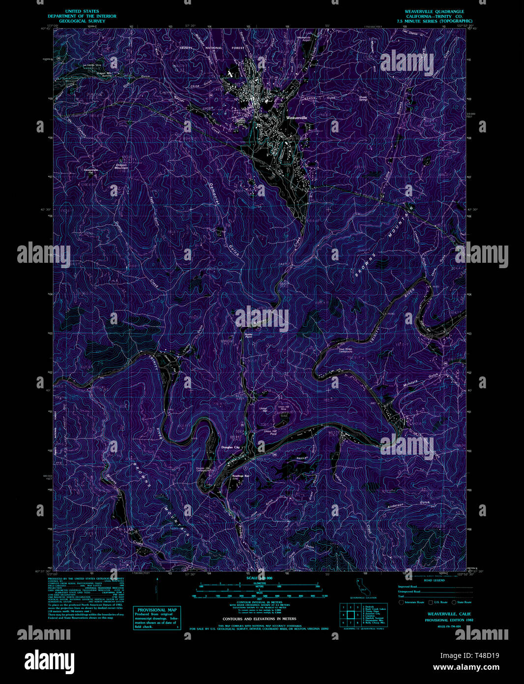 Weaverville map hi-res stock photography and images - Alamy