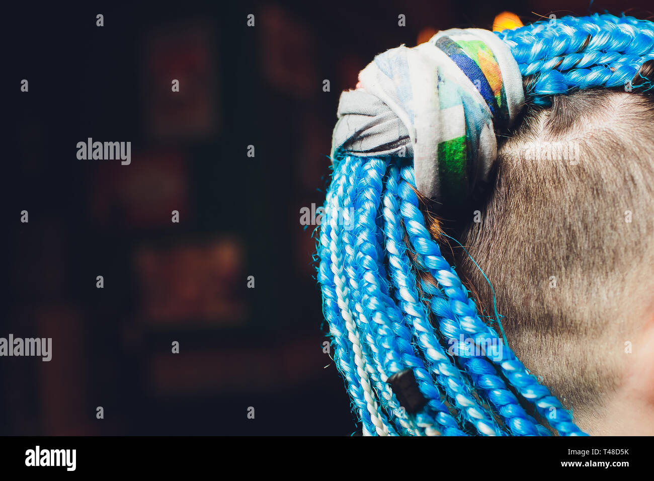 Fashion of hairstyle cornrows braid : many small braids tail of ...