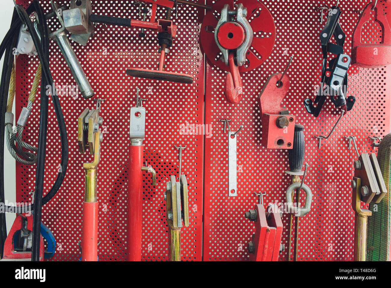 Tools for Car arranged on the wall Stock Photo - Alamy
