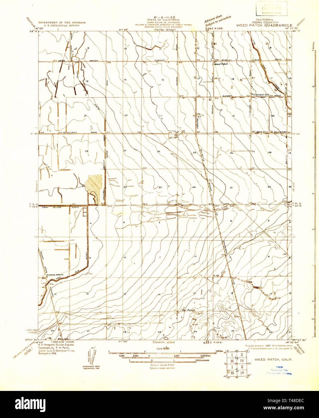 1930 map of california hi-res stock photography and images - Alamy