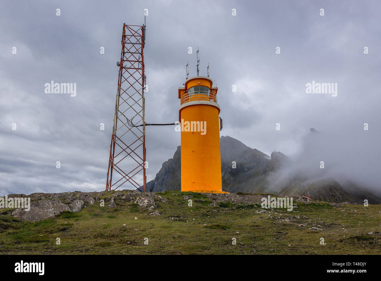 Hvalnes Lighthouse in the eastern region of Iceland Stock Photo - Alamy