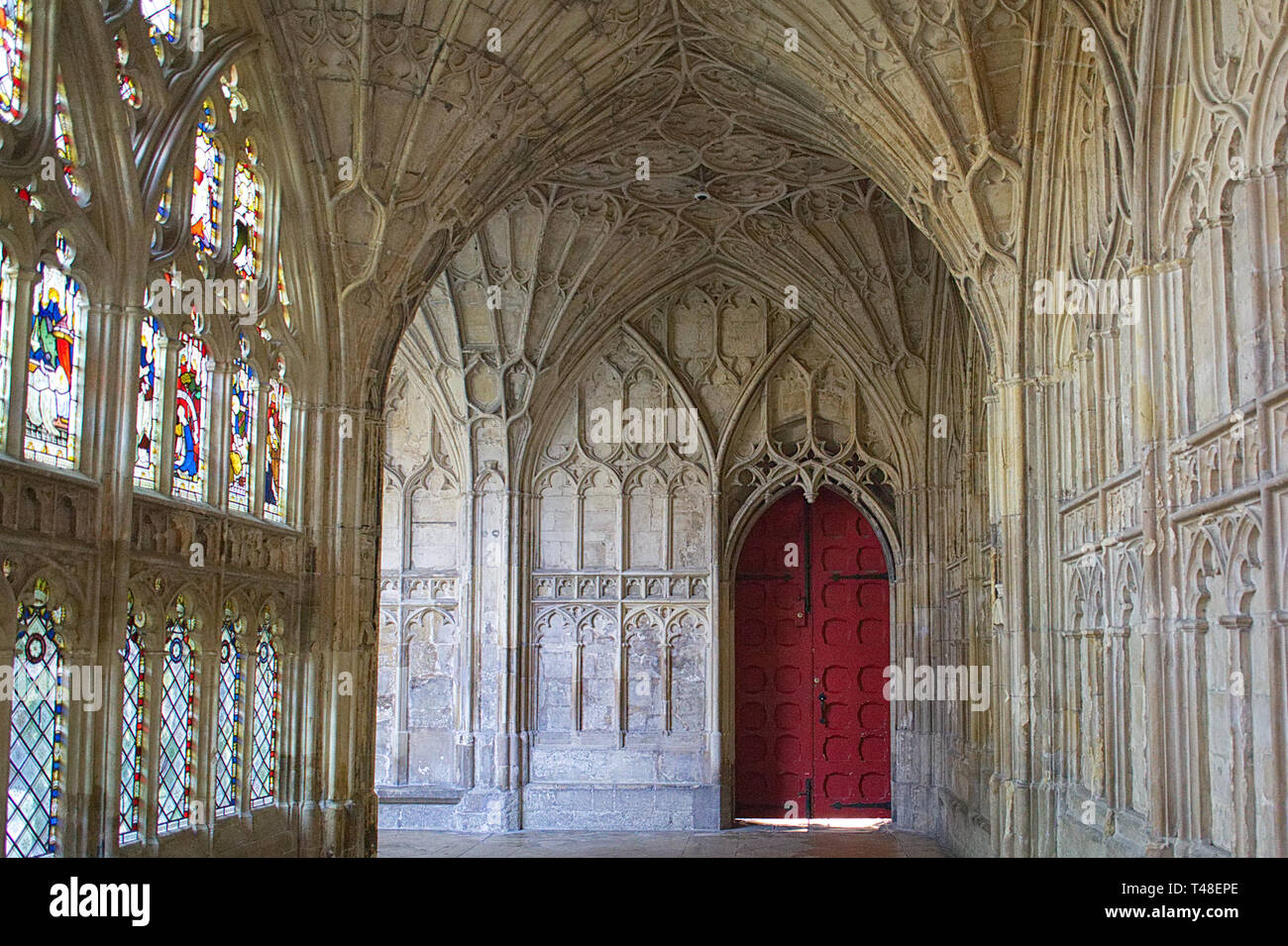 The cloisters at Gloucester Cathedral, Gloucester, England Stock Photo ...