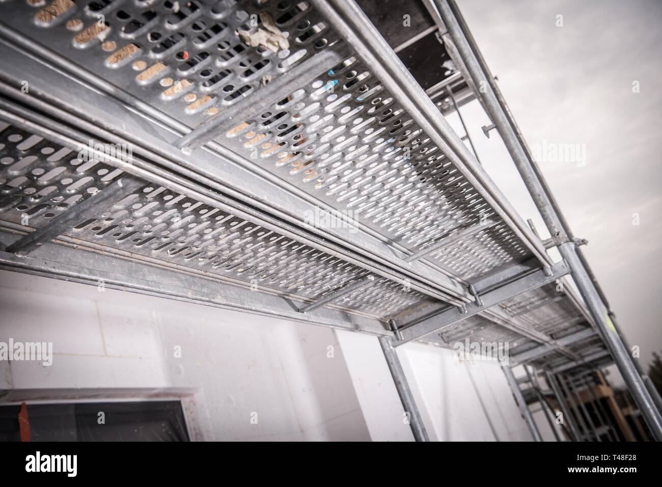 Aluminium Scaffolding Platform Closeup Photo Construction Industry