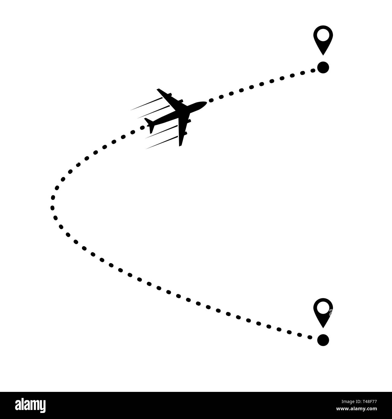plane and its track Stock Vector Image & Art - Alamy