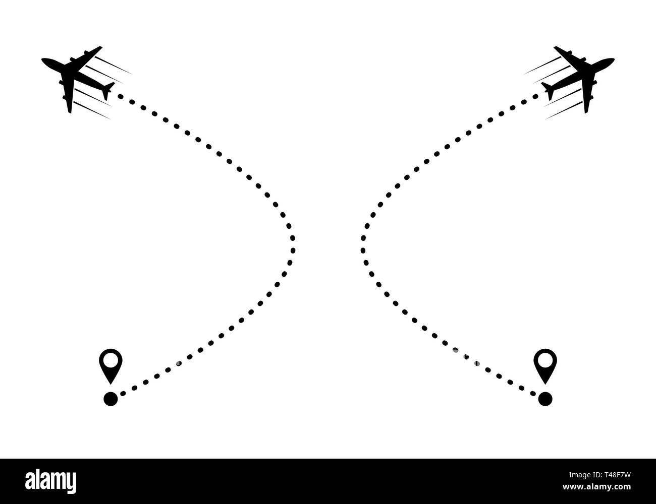 plane and its track Stock Vector Image & Art - Alamy