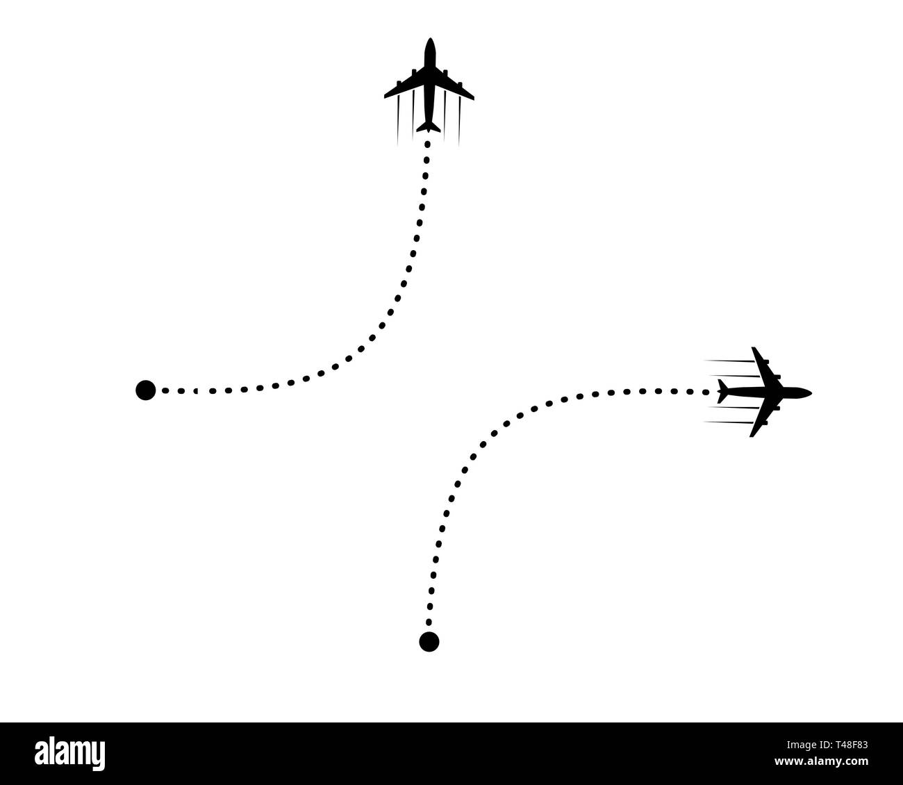 plane and its track Stock Vector Image & Art - Alamy