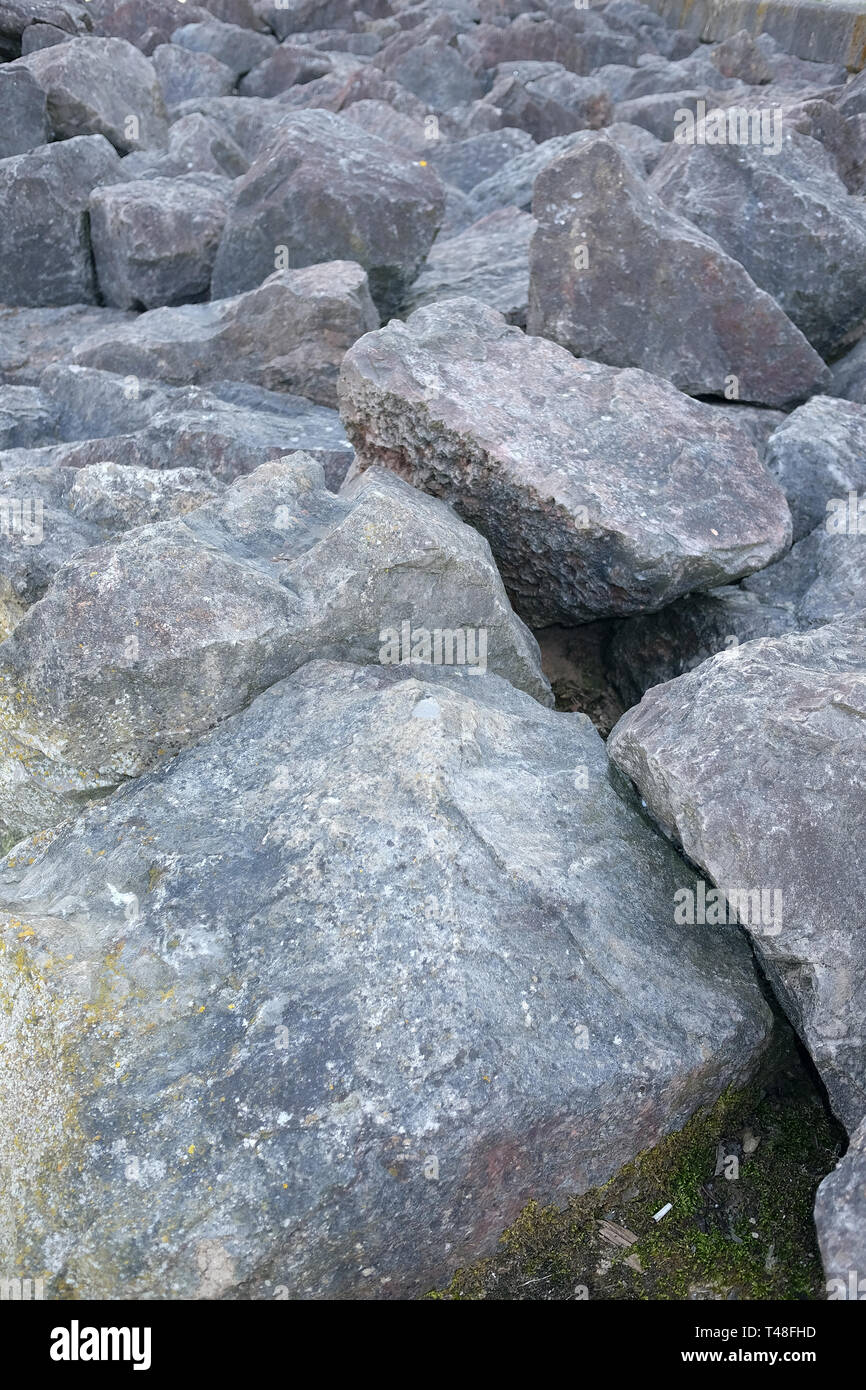 Large grey rocks and boulders for use as a texture or background Stock ...