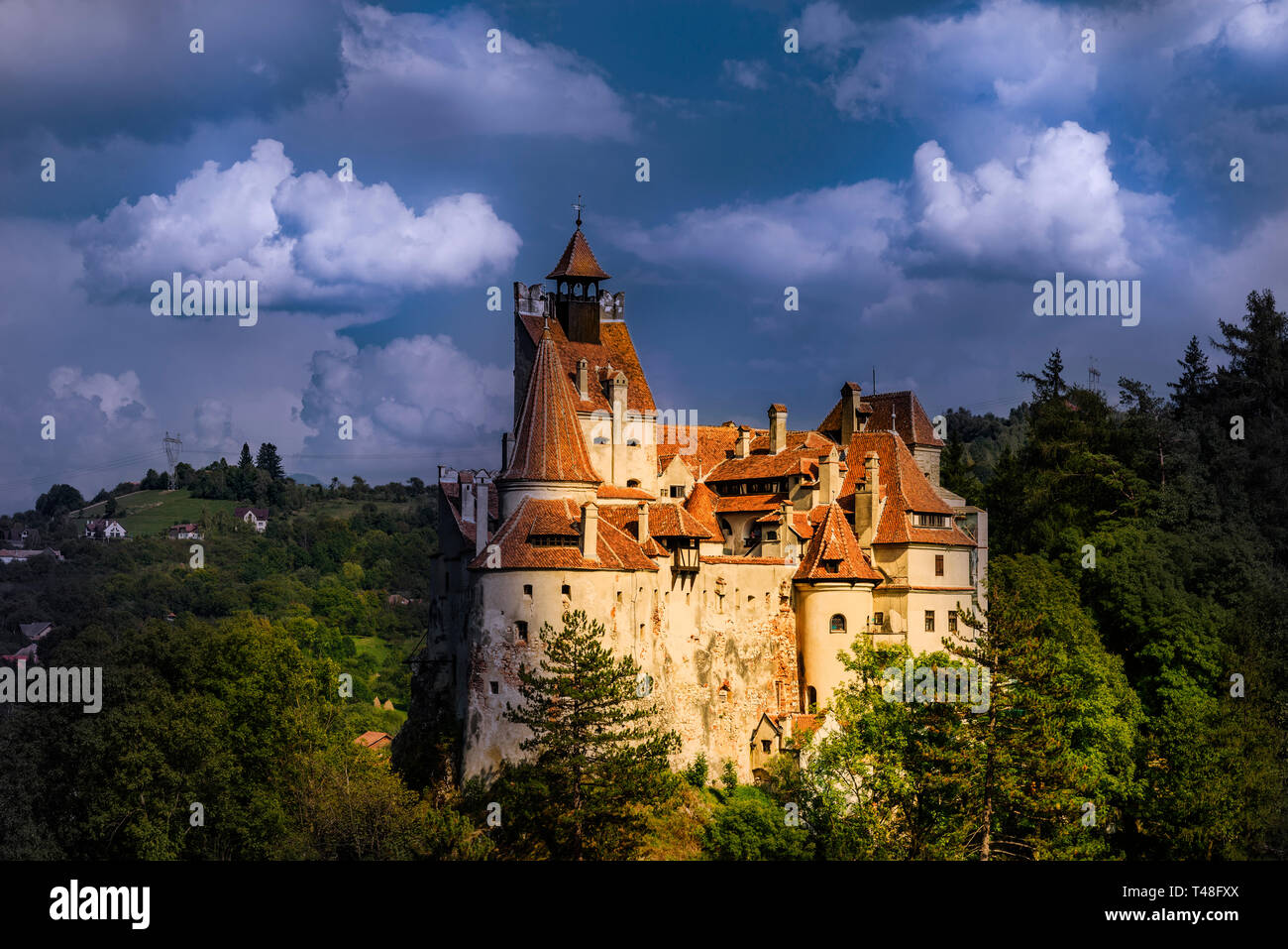 Medieval Bran castle, Brasov landmark, Transylvania, Romania Stock ...