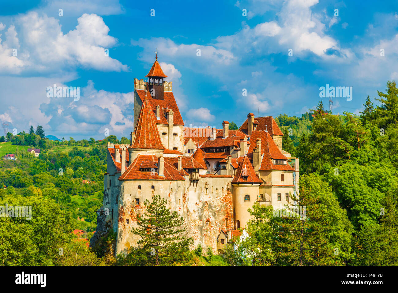 Medieval Bran castle, Brasov landmark, Transylvania, Romania Stock ...