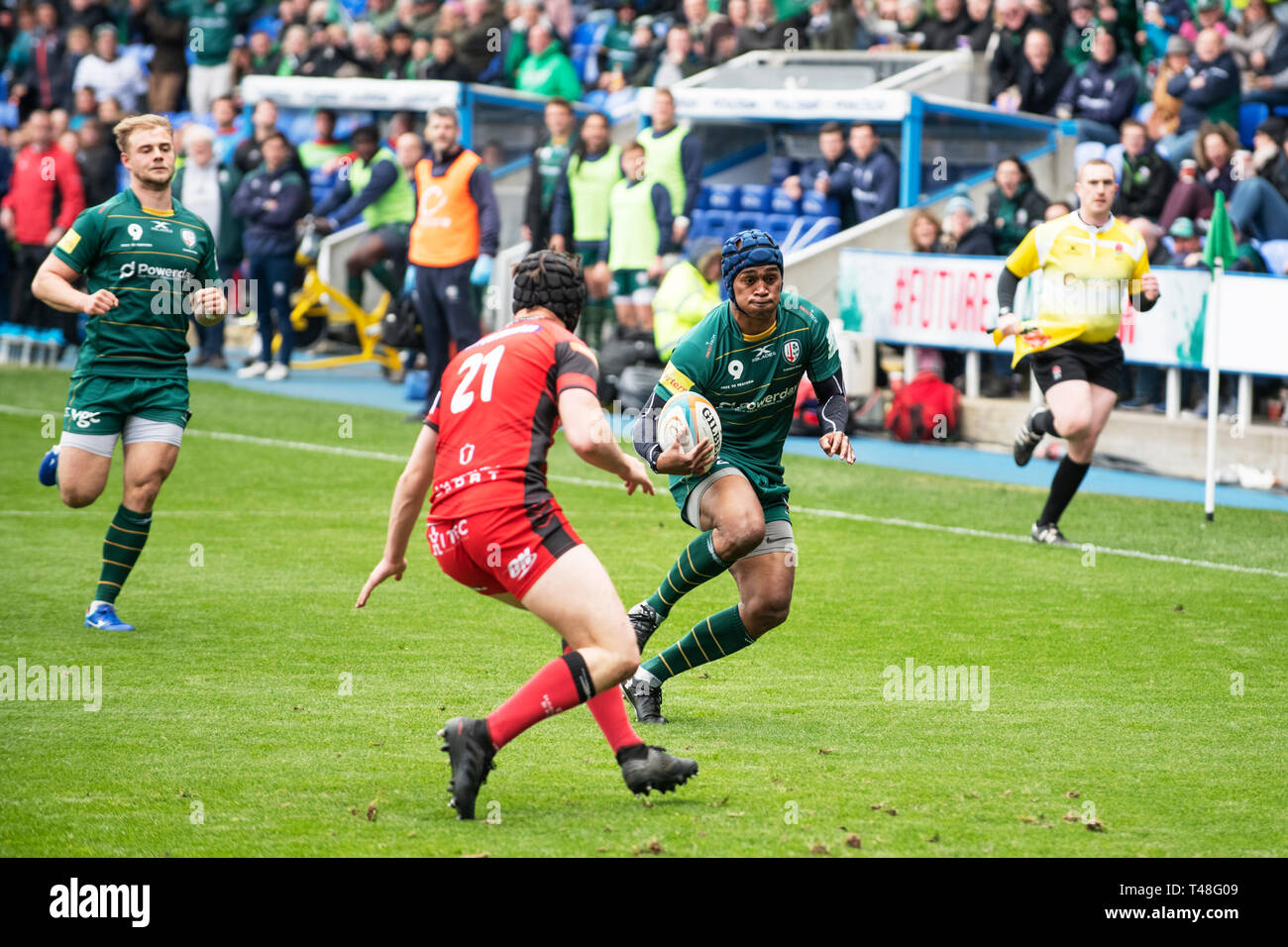 London Irish v Hartpury 14/04/19 at Madejski Stadium Stock Photo - Alamy