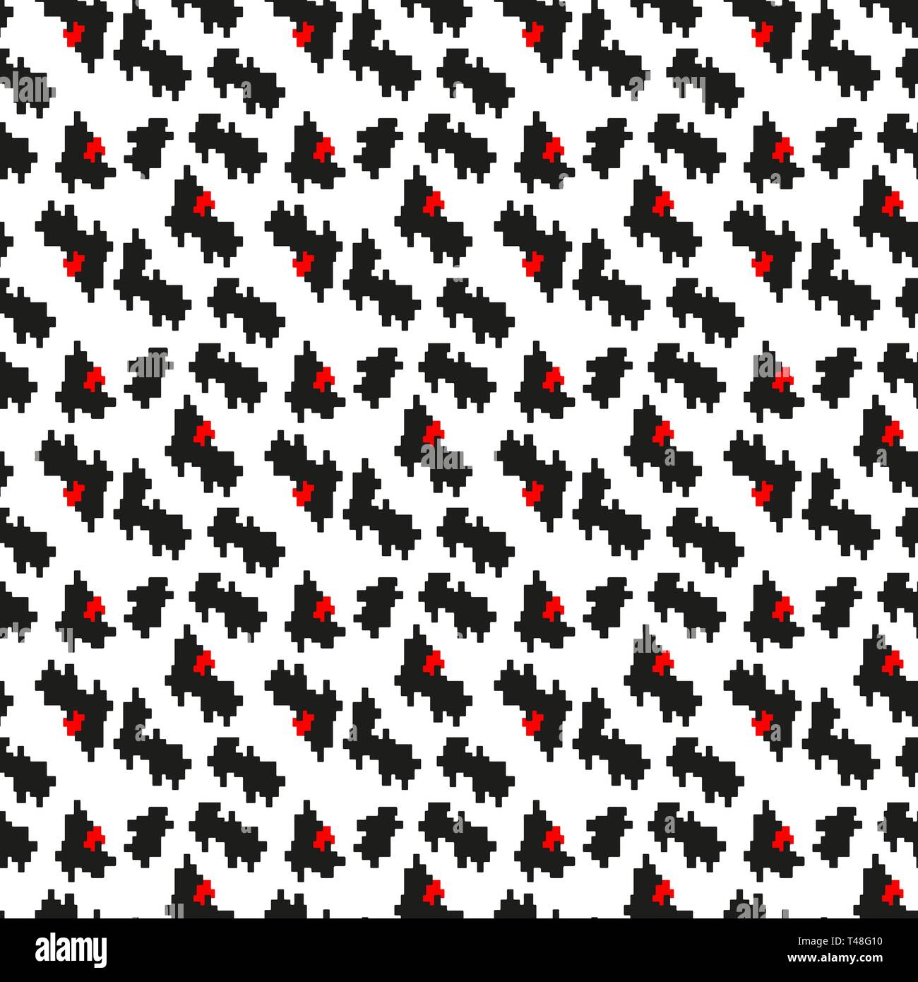 Seamless black, red and white pattern with protruding teeth. Vector ...