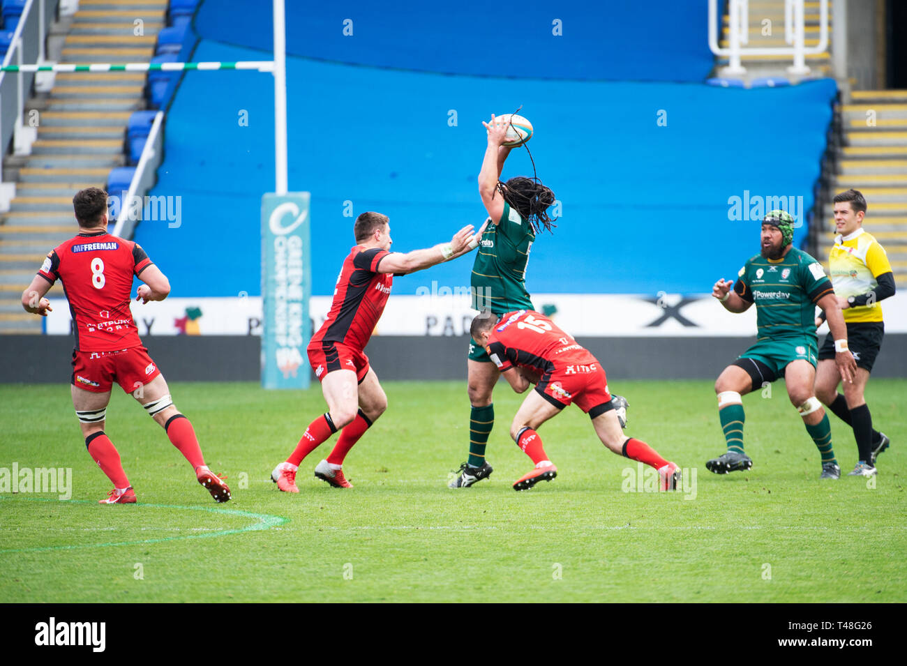 London Irish v Hartpury 14/04/19 at Madejski Stadium Stock Photo - Alamy