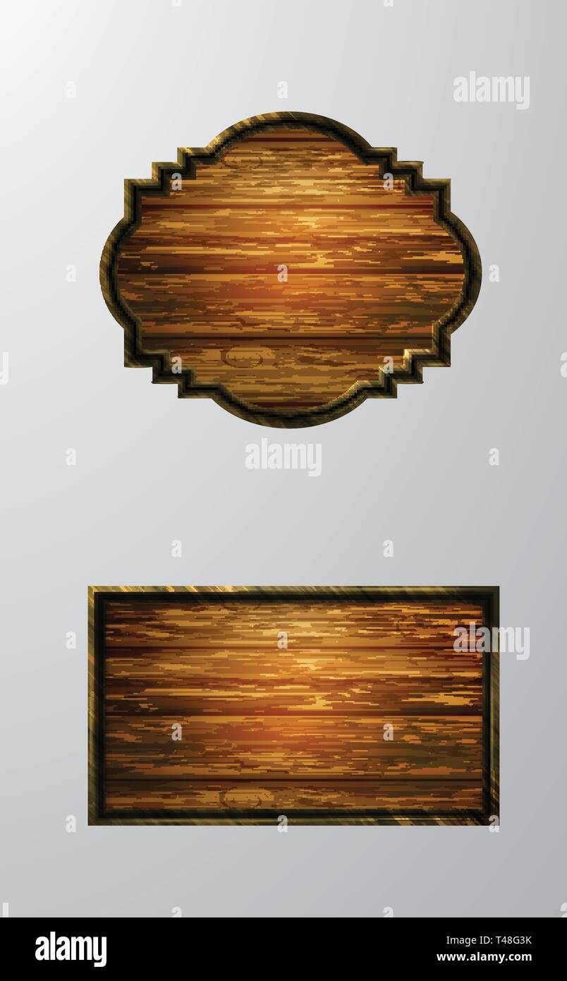 Vector realistic illustration of wooden signboard Stock Vector Image ...