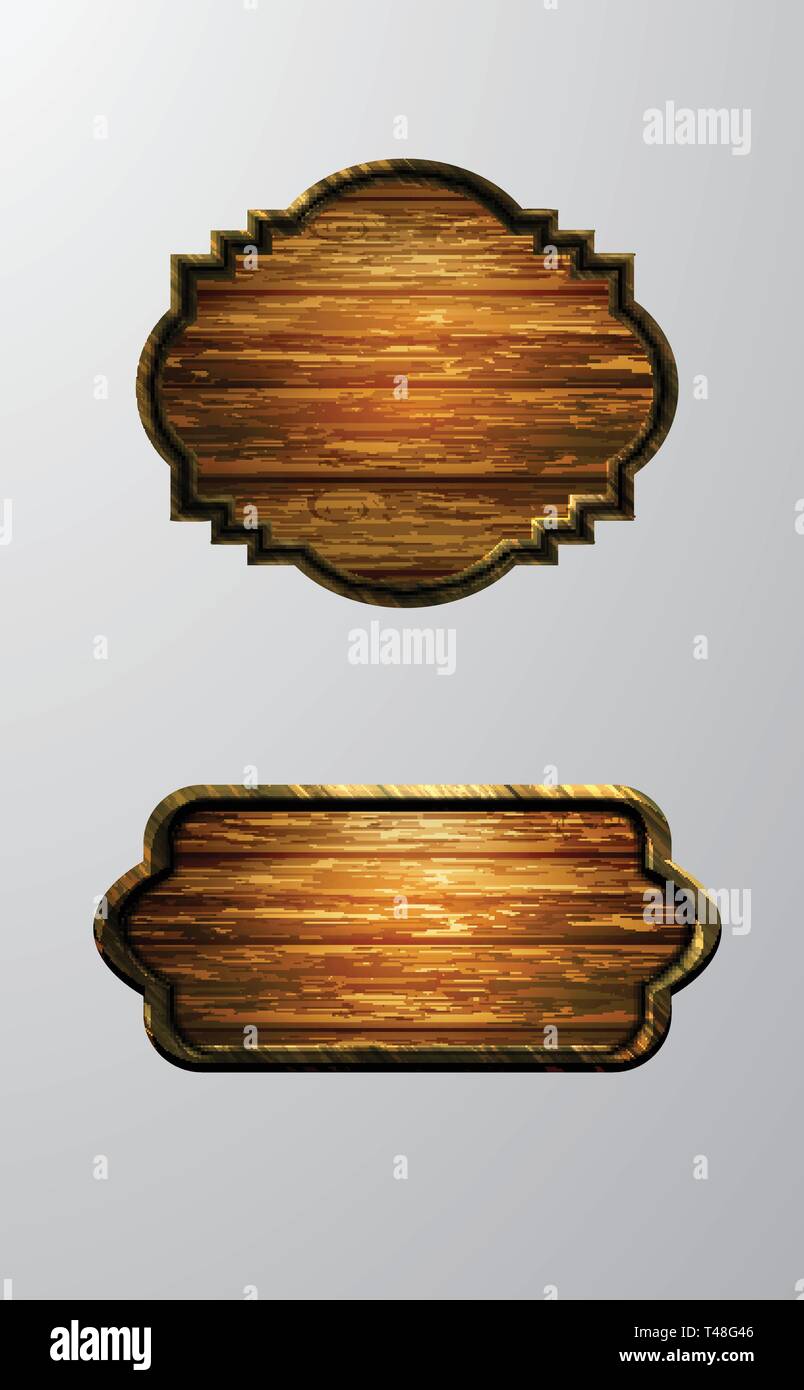 Vector realistic illustration of wooden signboard Stock Vector Image ...