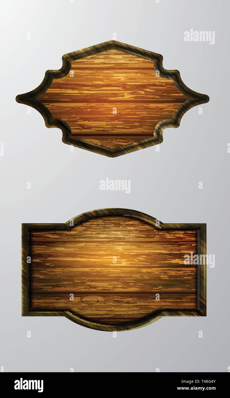 Vector realistic illustration of wooden signboard Stock Vector Image ...
