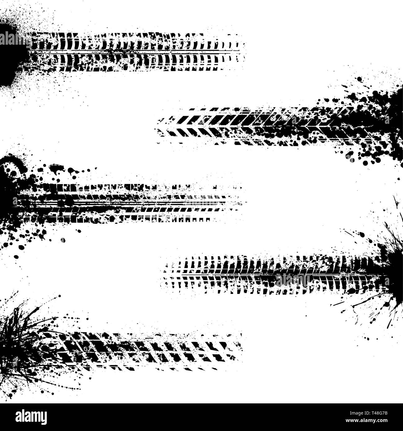 Black shape tracks Stock Vector Images - Alamy