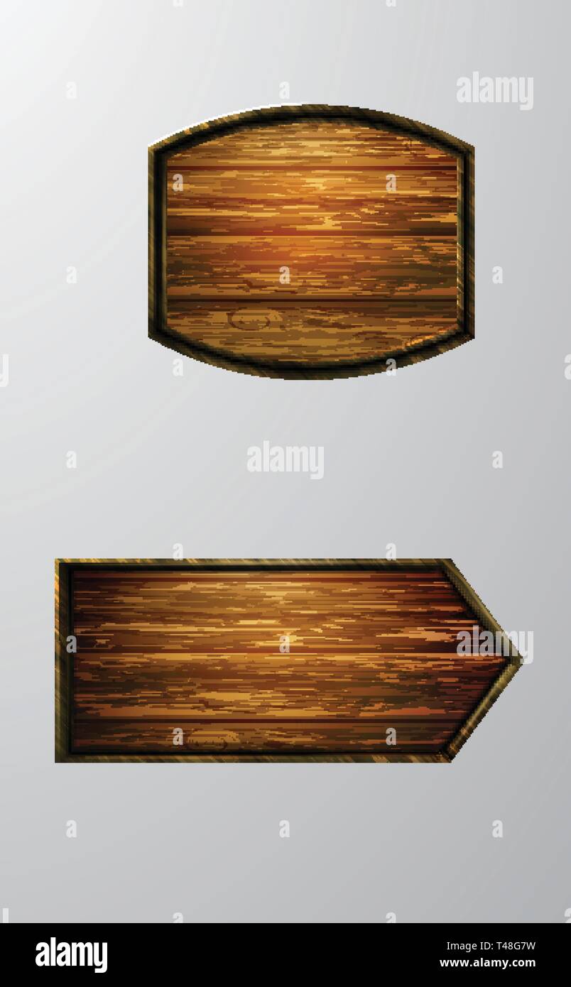 Vector realistic illustration of wooden signboard Stock Vector Image ...
