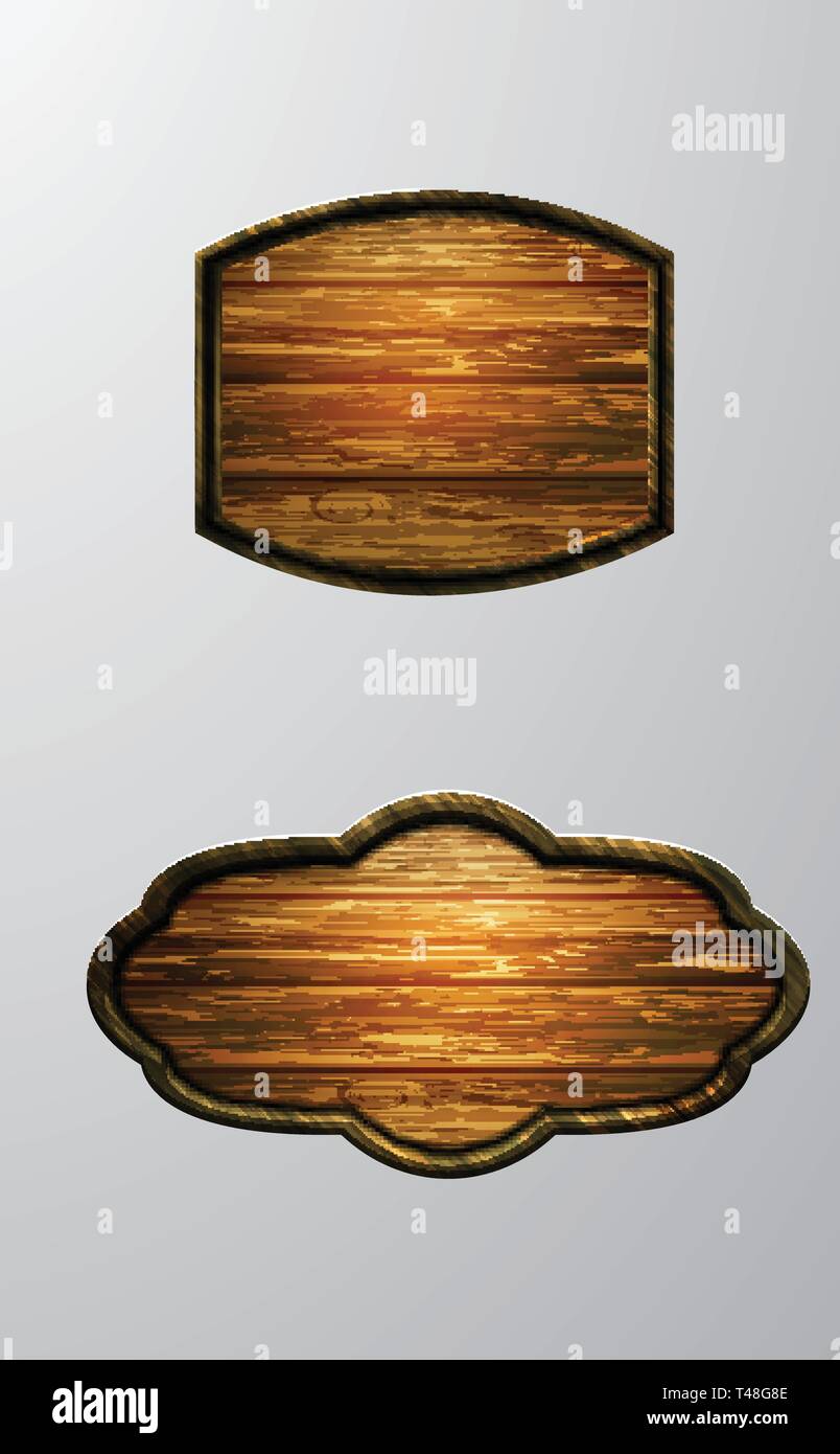Vector realistic illustration of wooden signboard Stock Vector Image ...