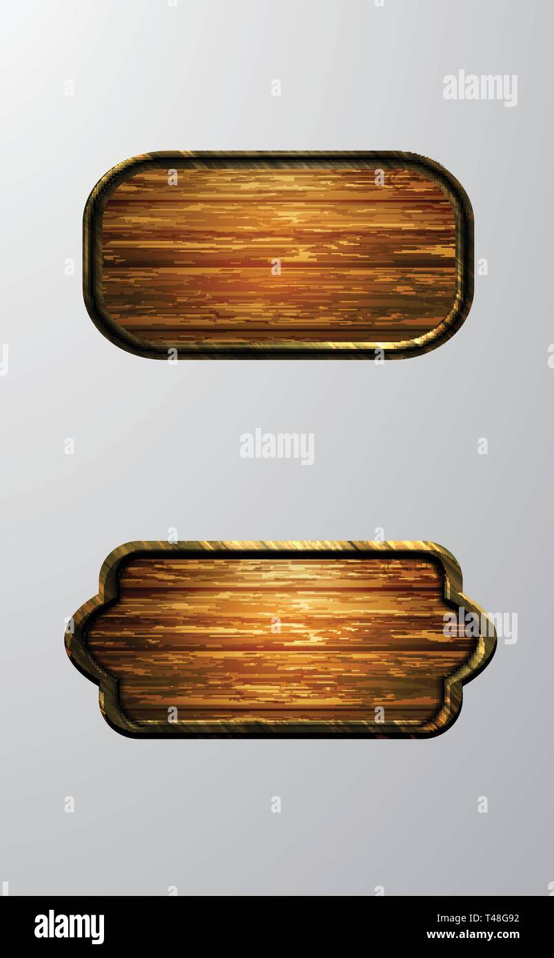 Vector realistic illustration of wooden signboard Stock Vector Image ...