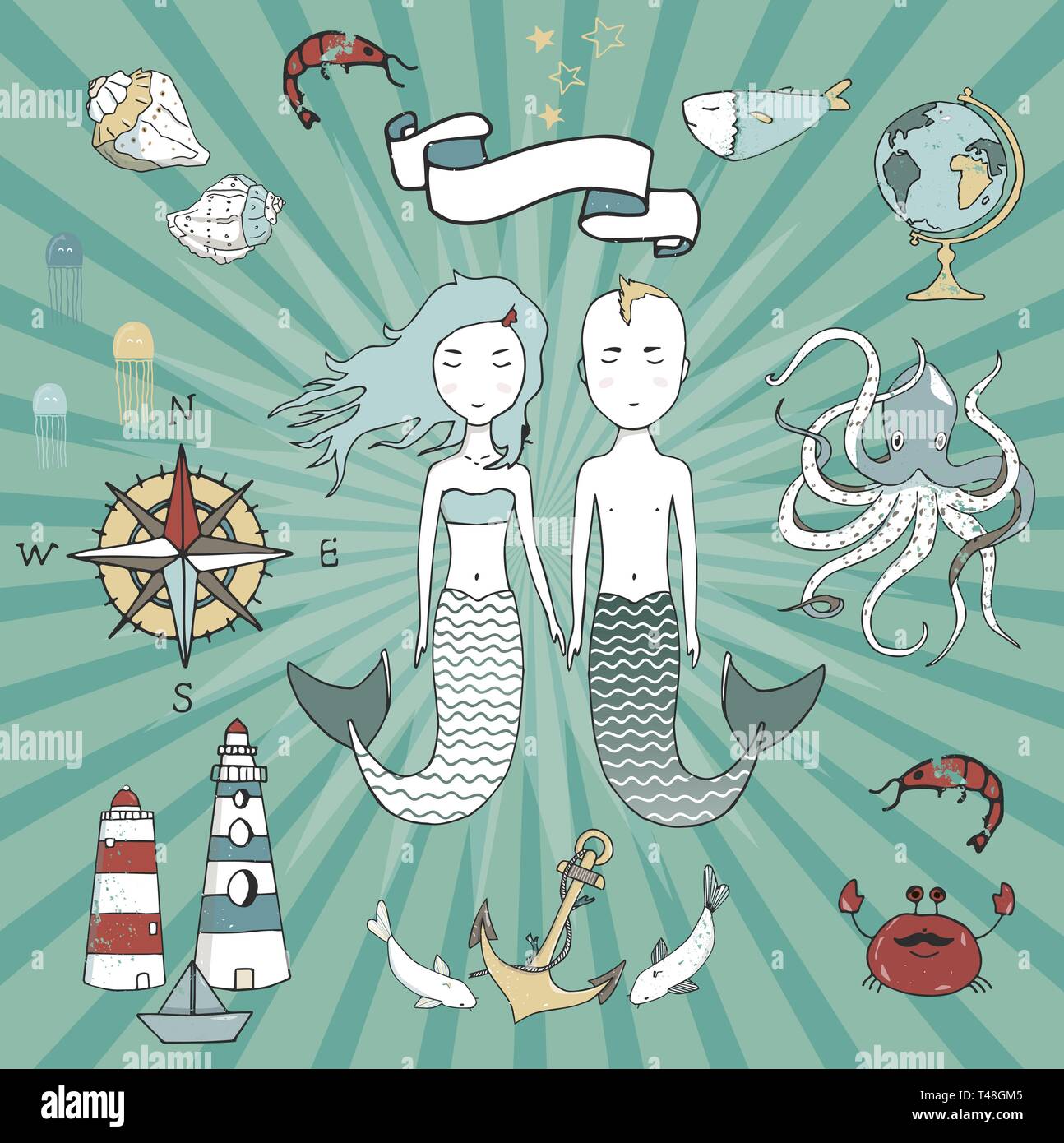 Sailor man woman clip art navigator submariner captain people sea ocean ...