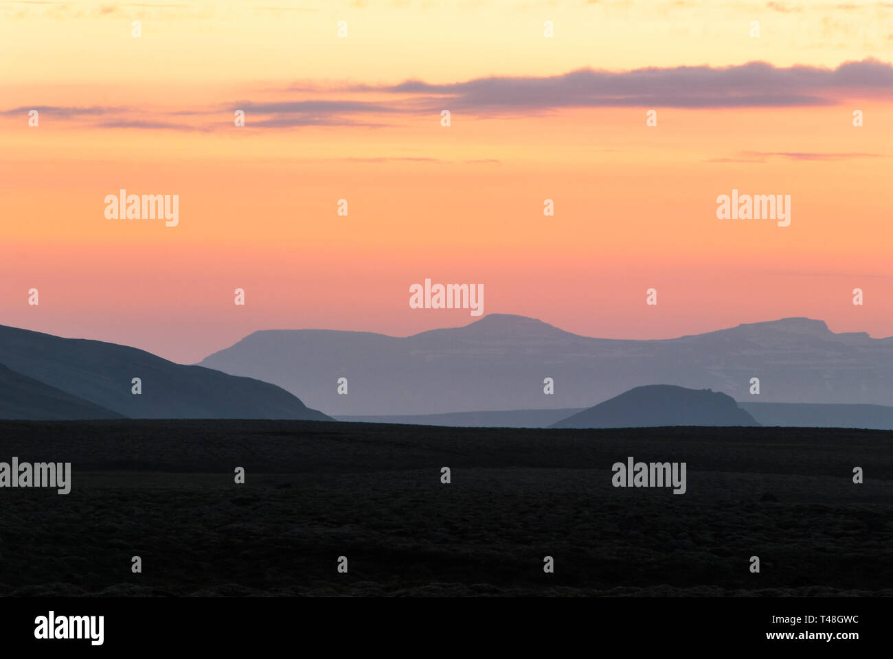 Sunset in Iceland Stock Photo - Alamy
