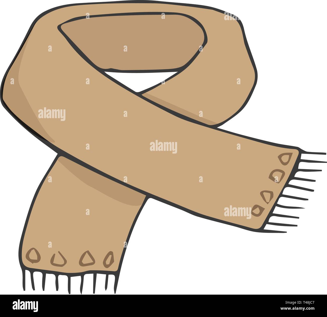 Red scarf illustration color texture cloth element drawing on white ...